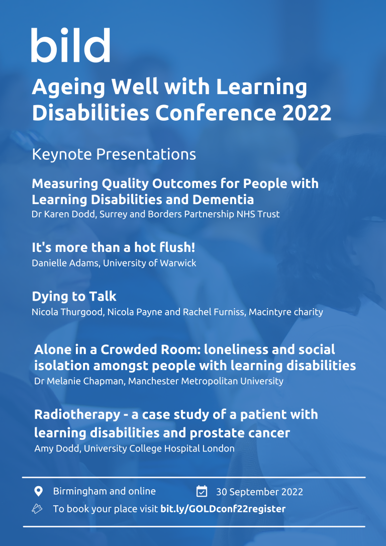 Ageing Well with Learning Disabilities Conference Keynotes Announced | bild